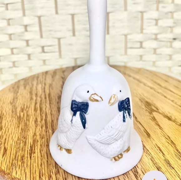 Accents | Vintage 1987 Porcelain Bell With Geese Wearing Blue Bows ...